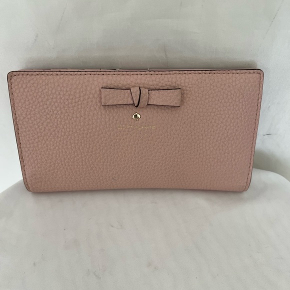 kate spade | Bags | Kate Spade Stacy Bifold Pebbled Leather Wallet ...